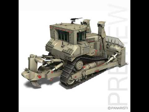 3D Model of IDF Armored CAT D9R Bulldozer Review - YouTube