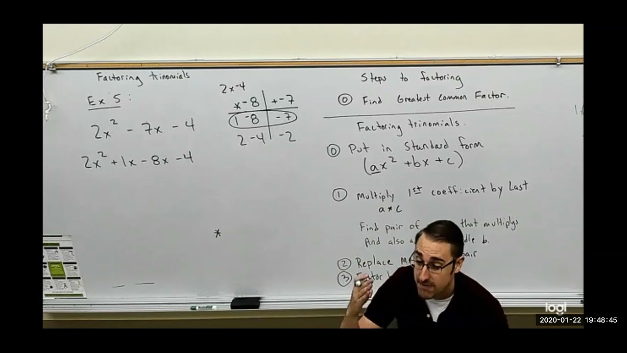 Factoring Trinomial with a=2 All Subtraction - YouTube