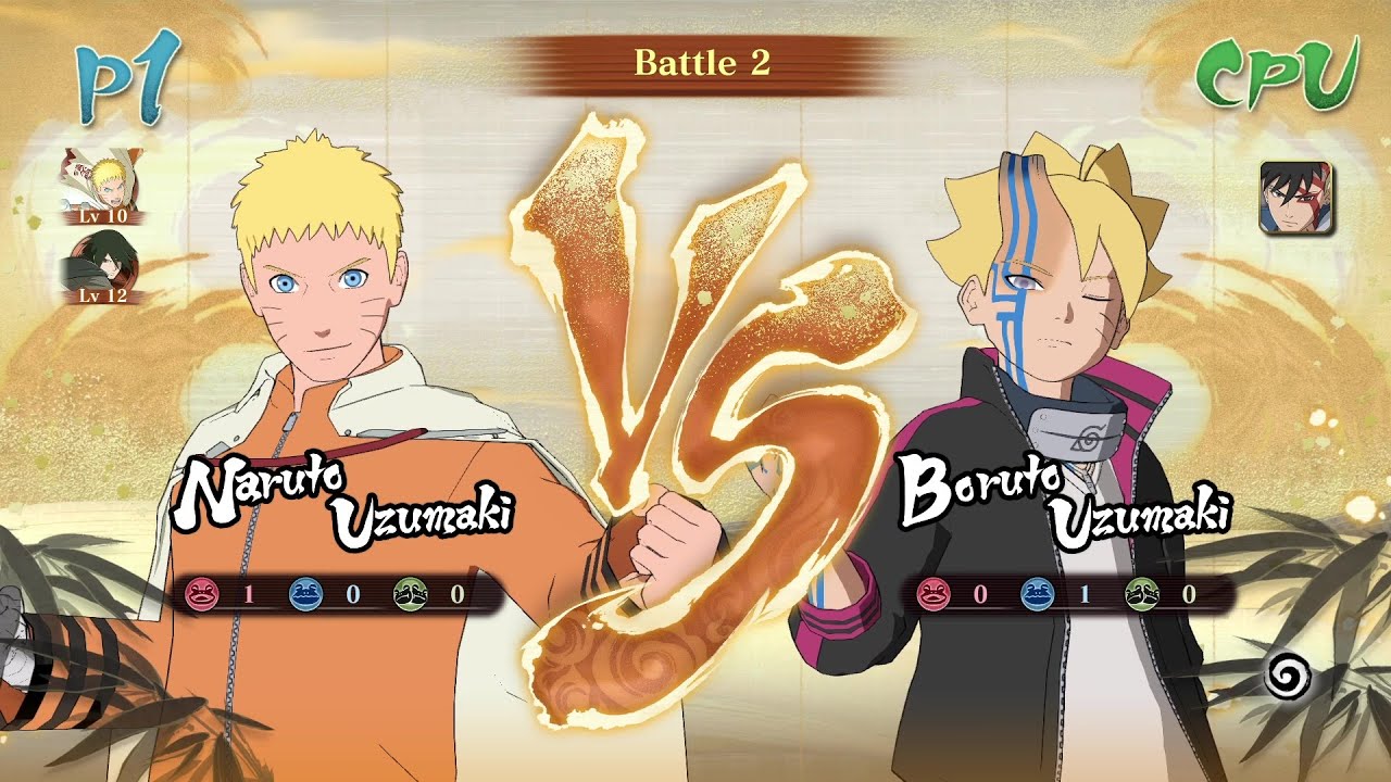 Naruto & Sasuke vs Boruto (Karma) & Kawaki (Karma) (Ultimate Ninja ...