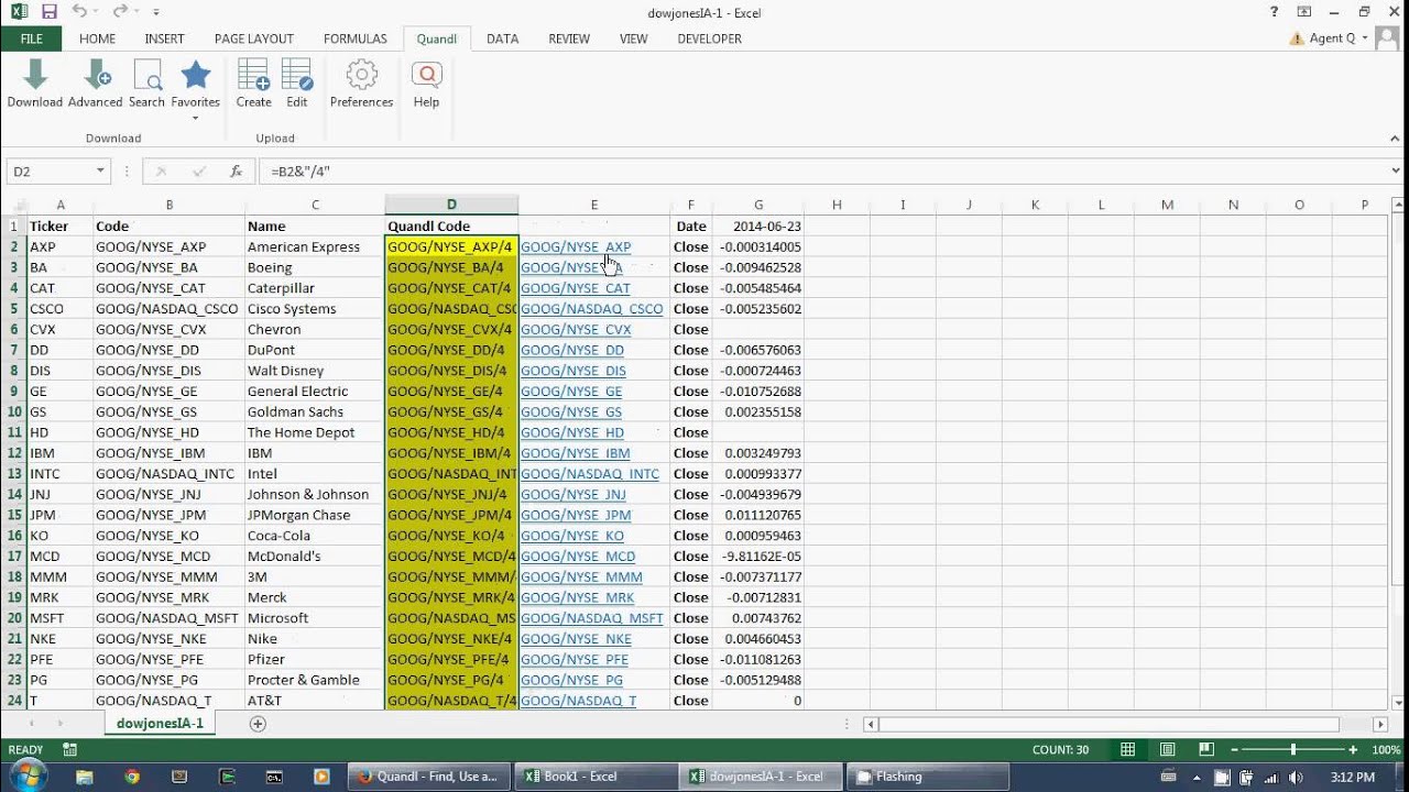 Create A Static Data Dashboard Using The Quandl Excel Add In YouTube Create A Static Data Dashboard Using The Quandl Excel Add In YouTube