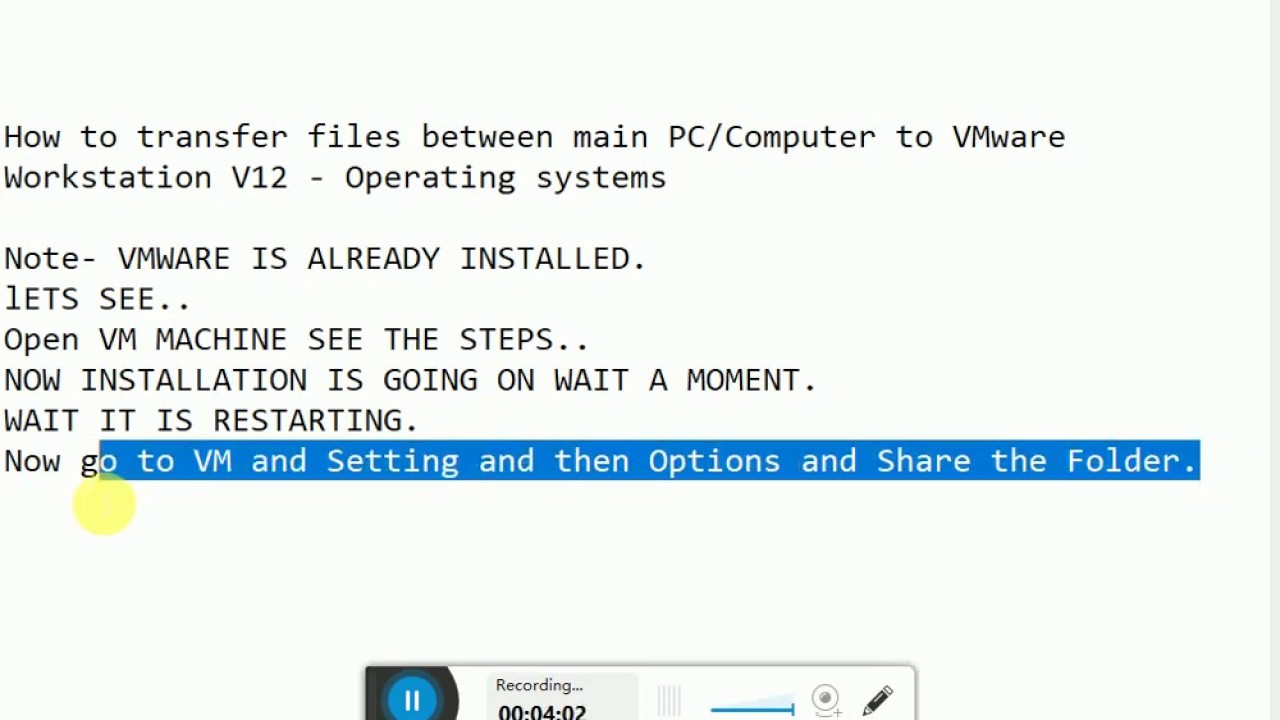 How to transfer files between main PC/Computer to VMware Machine ...
