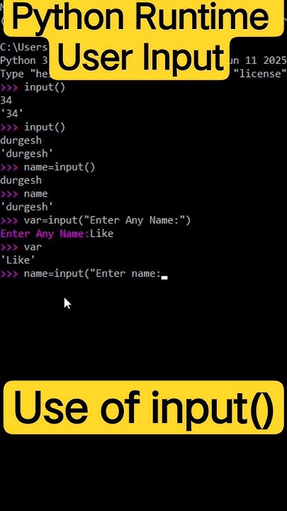 Python Runtime User Input #python #pythontutorial #pythonforbeginners #userinput #pythoncoding ...