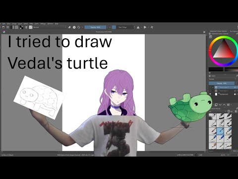 I tried drawing Vedal's turtle avatar - YouTube