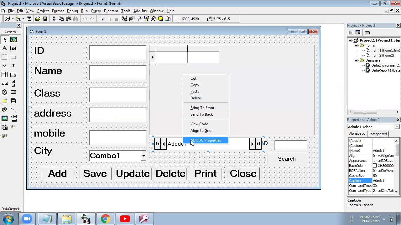 Vb6 Project Data List In Combobox And Datagrid Youtube