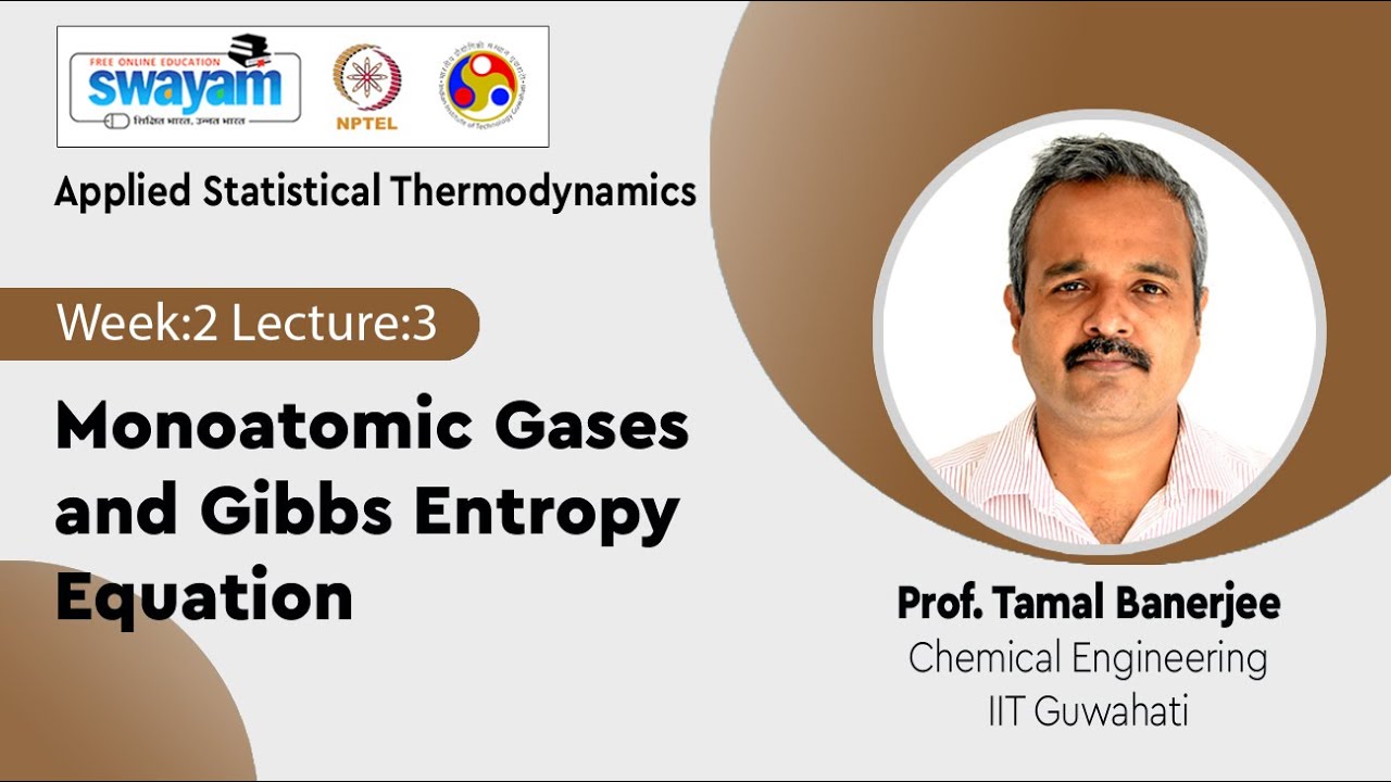 Lec 6: Monoatomic Gases and Gibbs Entropy Equation - YouTube