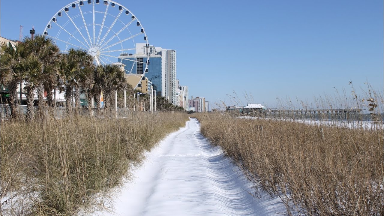 Absolutely insane! Historic snowfall in Myrtle Beach, SC!. - YouTube