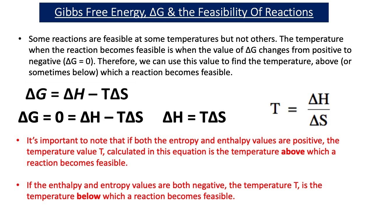 More About Gibbs Free Energy (A2 Chemistry) - YouTube