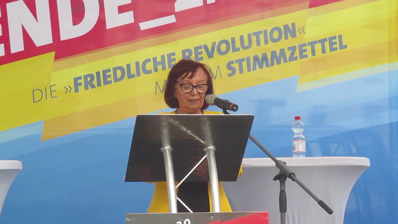 Marianne Spring-Räumschüssel, Cottbus 13.7.2019, AfD-Wahlkampfauftakt ...