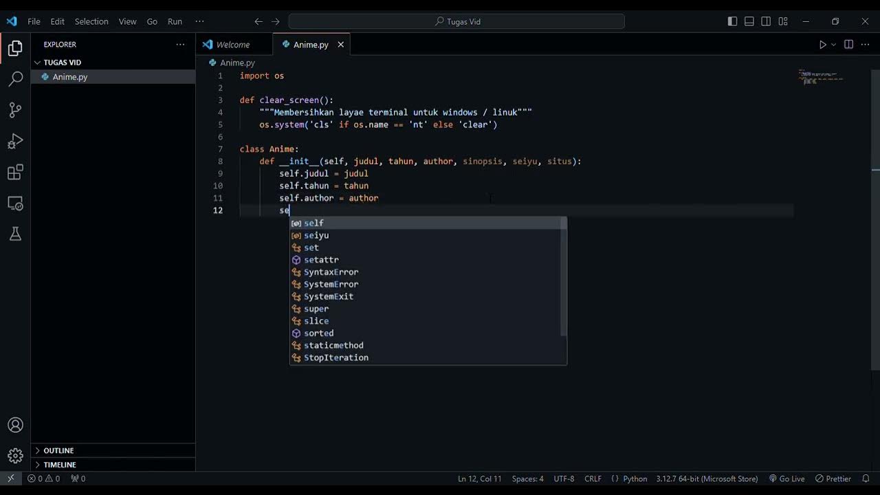 Membuat Aplikasi Daftar Anime dengan Python | Tutorial Lengkap OOP ...