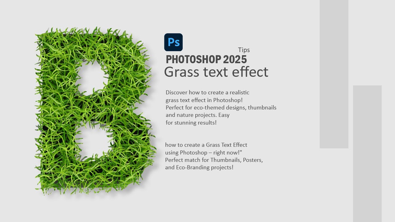 Grass Text Effect In Photoshop- 2025 Photoshop Tips #photoshoptutorial ...