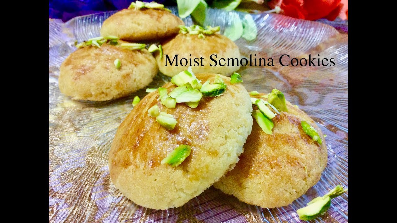 Moist Semolina Cookies (Turkish shekerpare recipe) - YouTube