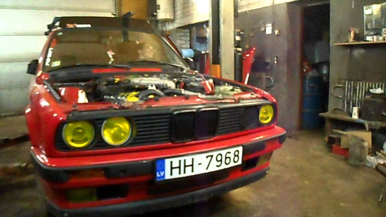 bmw e30 m20b28 first startup - YouTube