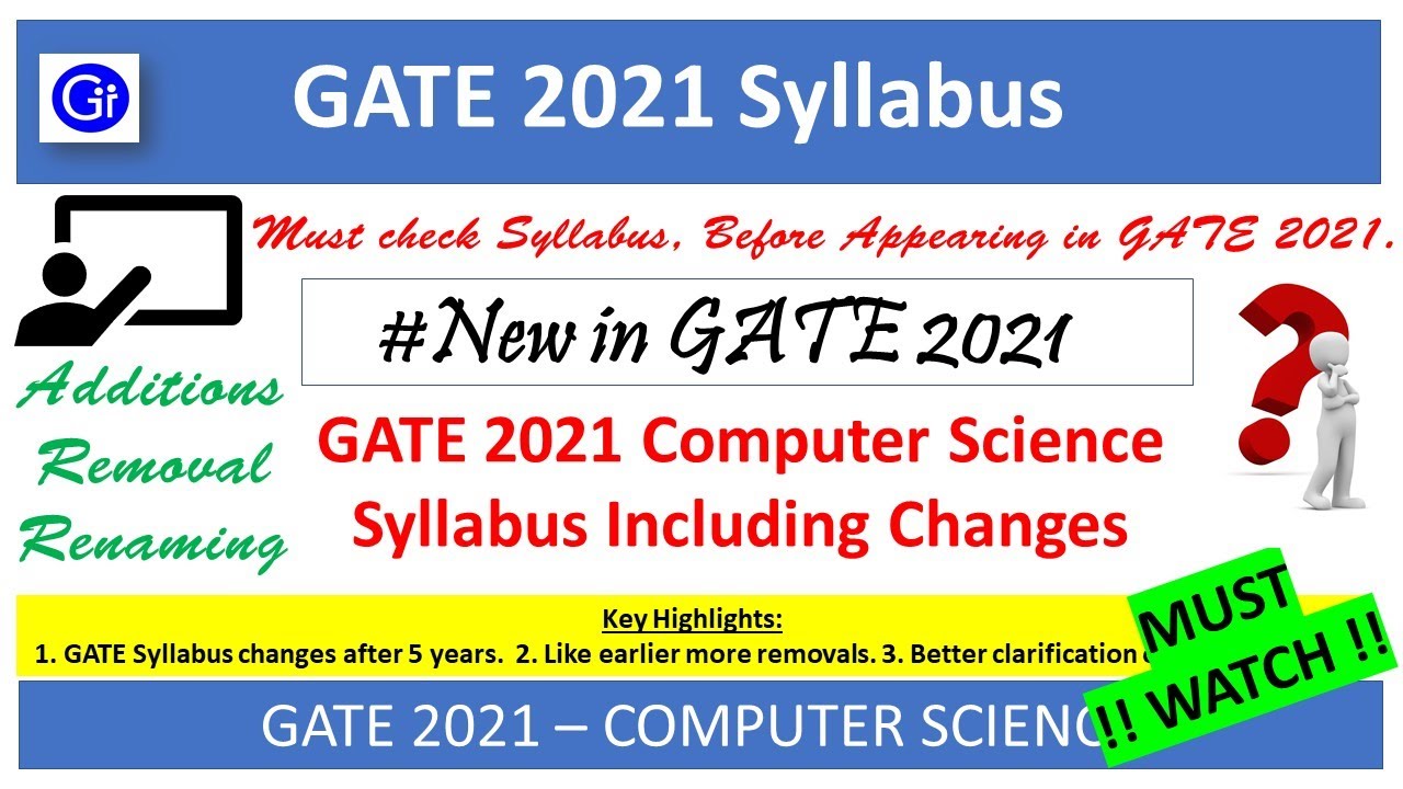 GATE 2021 Computer Science Syllabus Including Changes #New_In_GATE_2021 ...