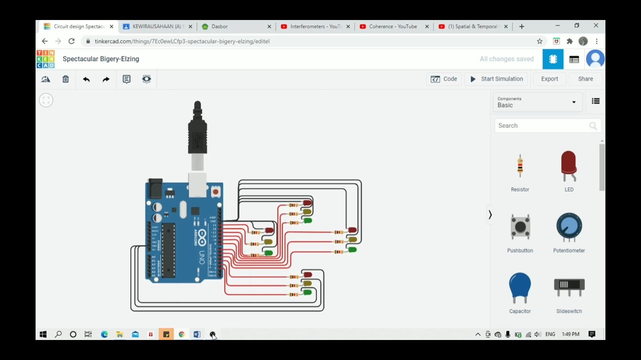 Lampu Lalu Lintas Menggunakan Arduino Uno Schematics