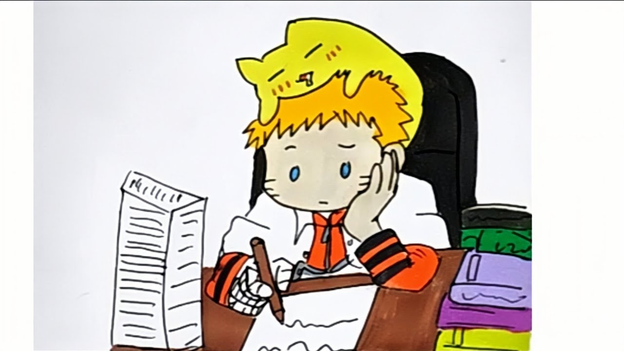 Drawing chibi Hokage Naruto sitting at his desk - YouTube