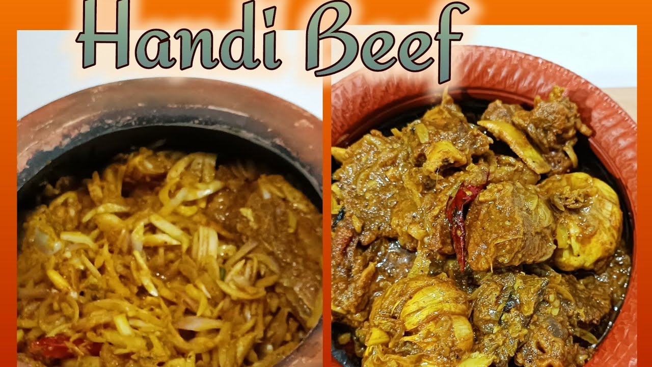 গ্যাসের চুলায় মাটির পাতিলে 'হান্ডি বীফ'/ Handi Beef recipe/ motka beef ...
