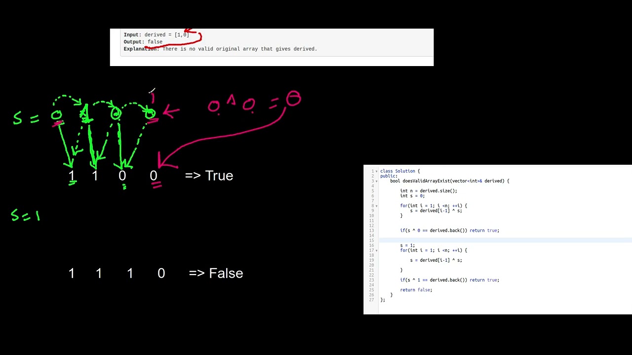 Eng Leetocde Weekly Contest 345 2683 Neighboring Bitwise Xor Youtube