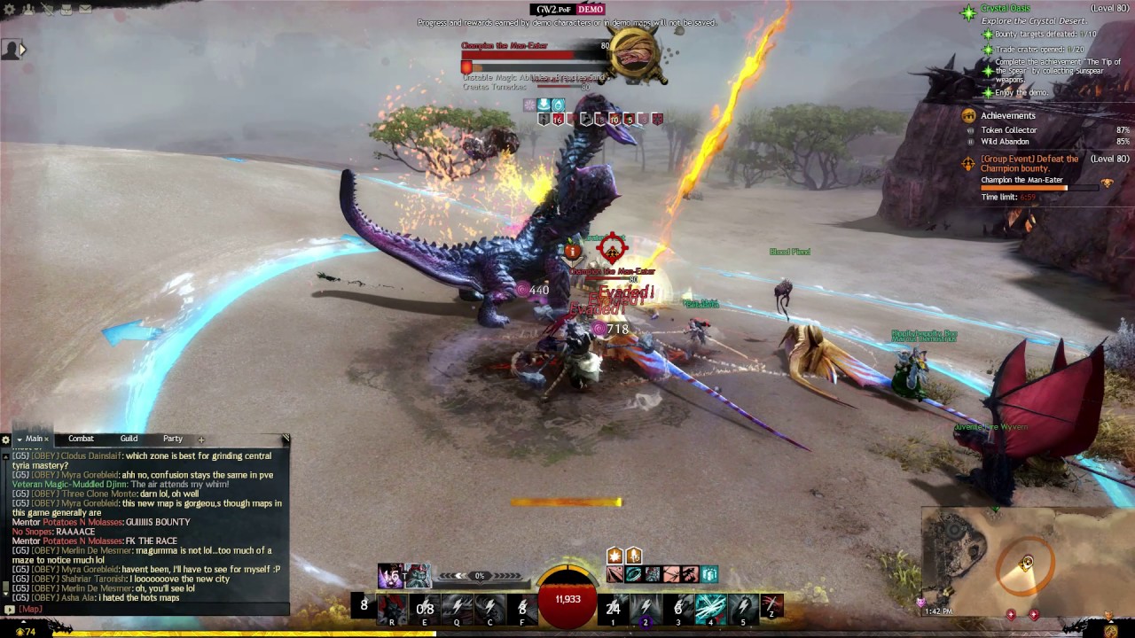 Guild Wars 2 - PoF Beta Weekend Man-Eater Bounty - YouTube
