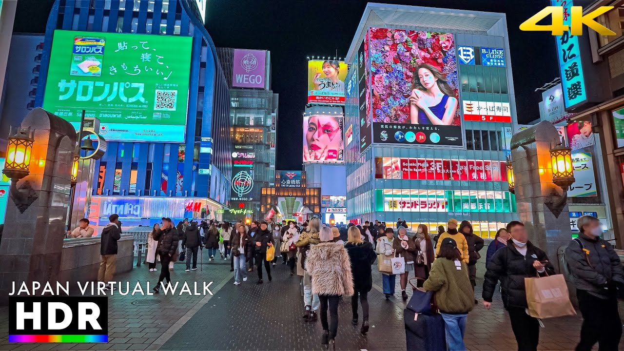 Osaka Japan - Weekend Night Walk in Dotonbori • 4K HDR - YouTube