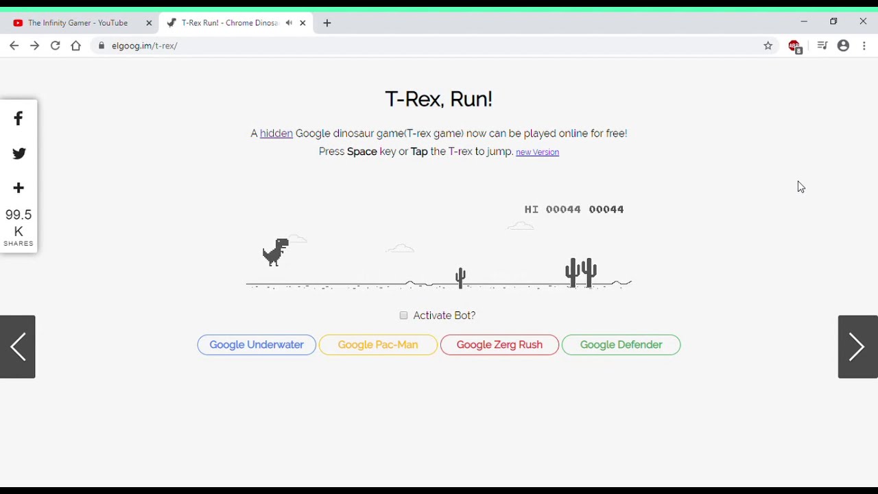 Playing T-Rex Run!! | T-Rex Run | My highest score! - YouTube