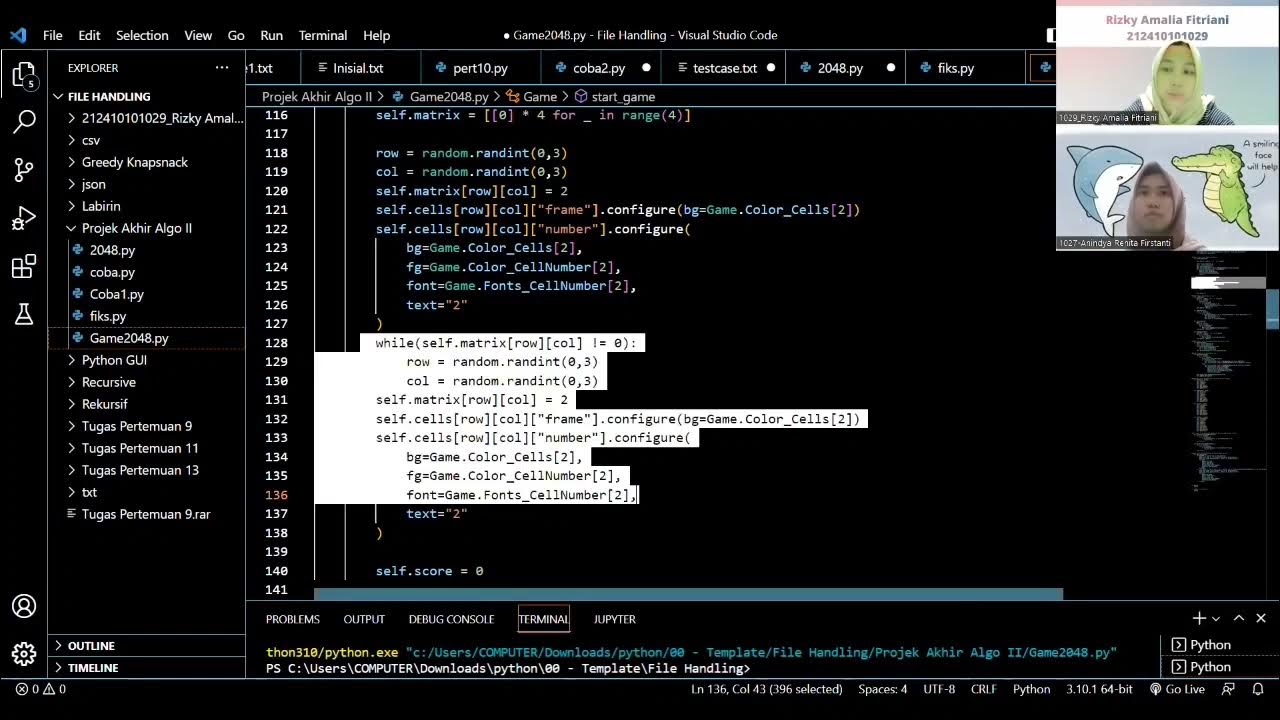 (Final Project) Game 2048 - Algoritma dan Pemrograman II A - YouTube