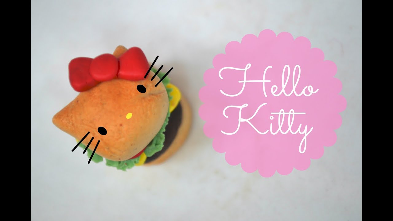 Polymer Clay Hello Kitty Burger! - YouTube