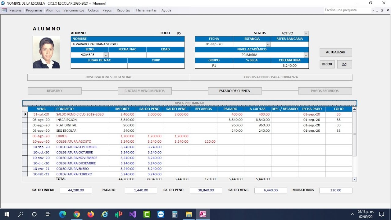 Sistema de Cobranza Escolar Nueva Versión - YouTube