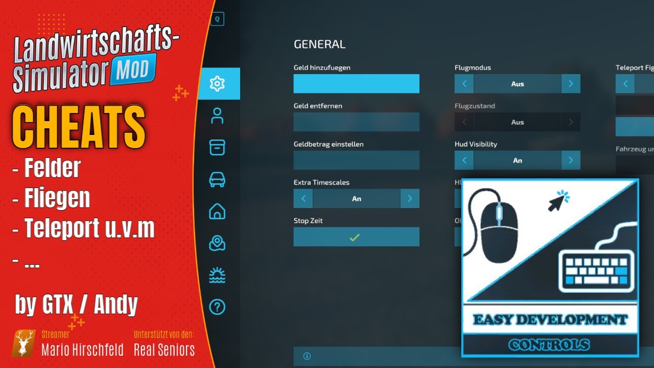 LS22 Cheats per Oberfläche / Easy Development Controls von GtX - YouTube