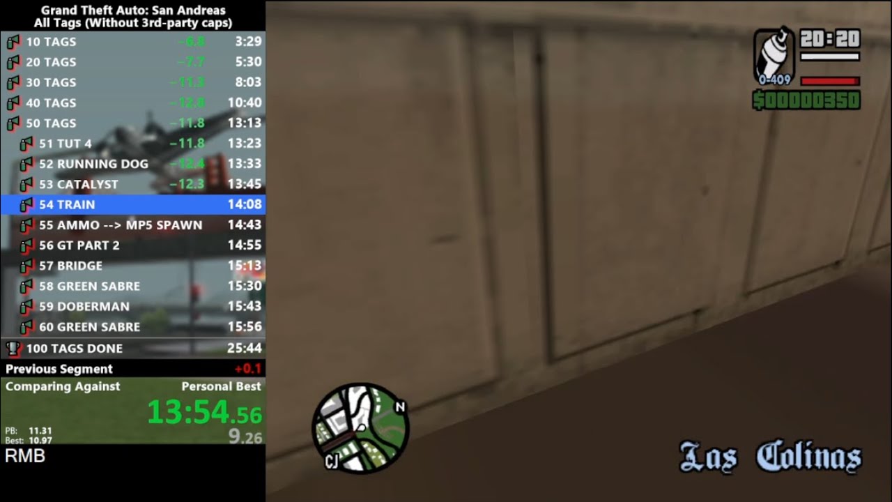 GTA:SA All Tags with Frame Limiter On in 25:38 - YouTube