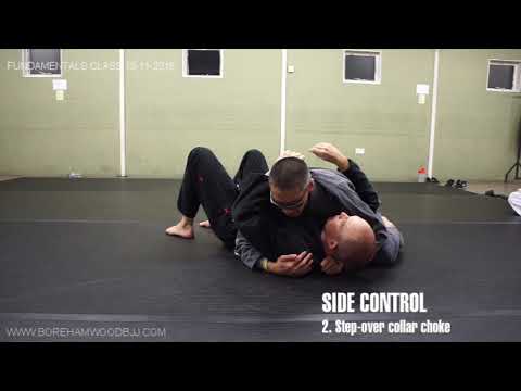 Side control - applying pressure, step over choke, americana - YouTube
