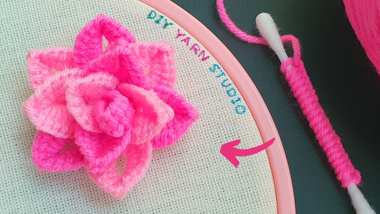 Amazing Trick with Cotton Bud - Easy Rose Making Idea with Wool - No ...