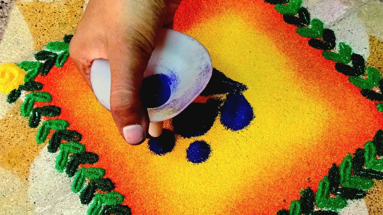 God rangoli designs with dots⚡️Easy rangoli designs for beginners with ...