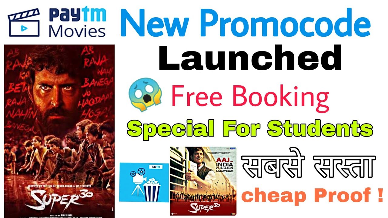Paytm New Movie Promocode Launched | Get Flat Cashback | Book Super 30 ...