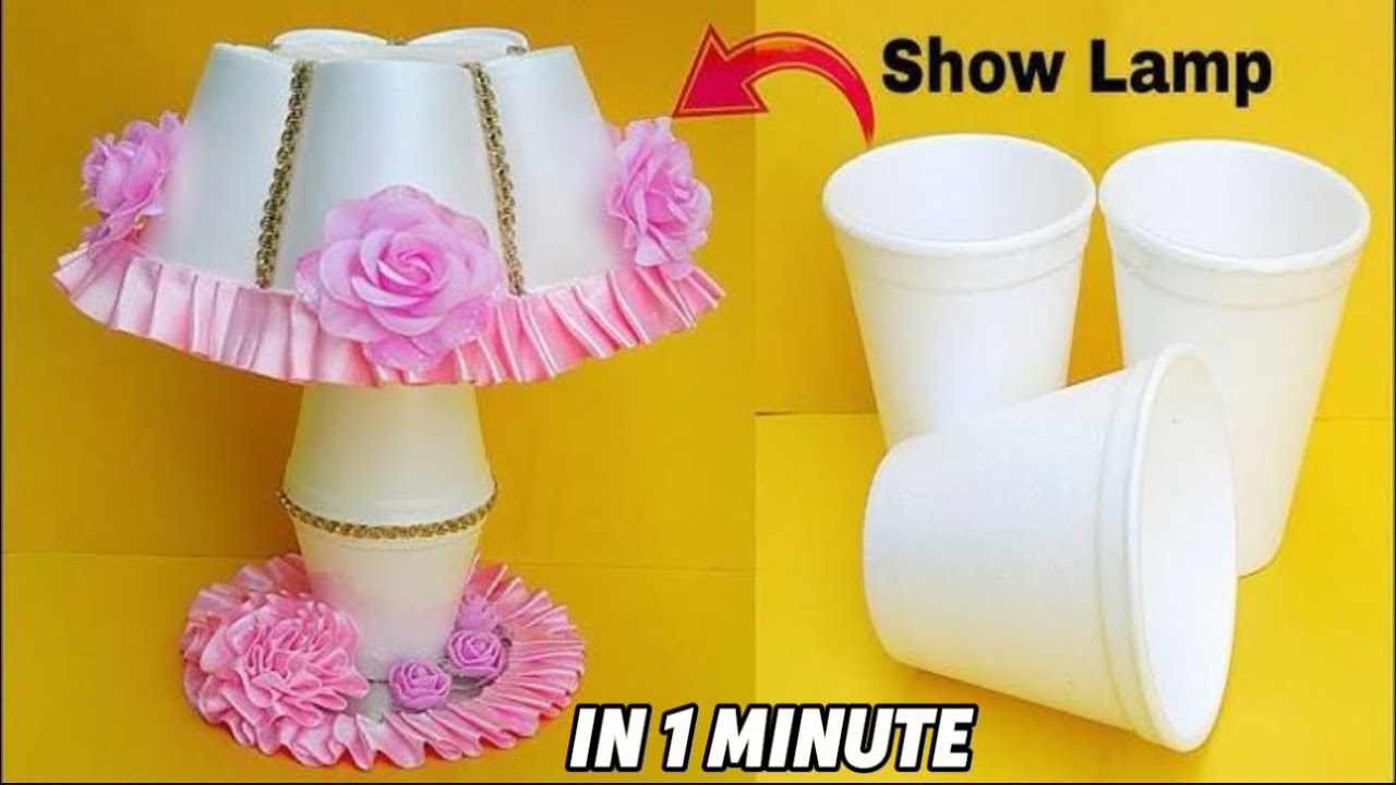 How to make a lamp with disposable glass | craft pro max - YouTube