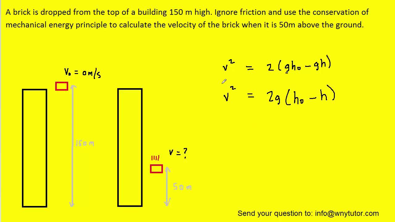 A brick is dropped from the top of a building 150 m high. - YouTube