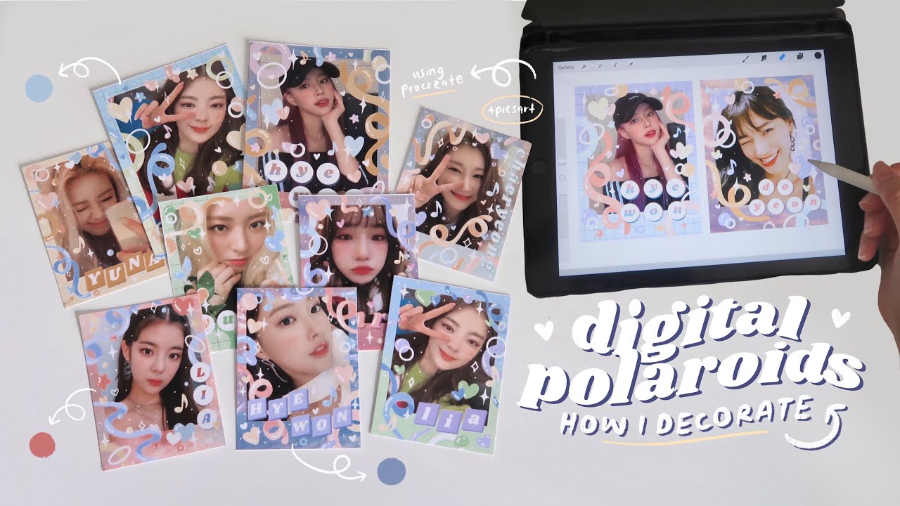 how I decorate polaroids digitally (using procreate/picsart) - YouTube