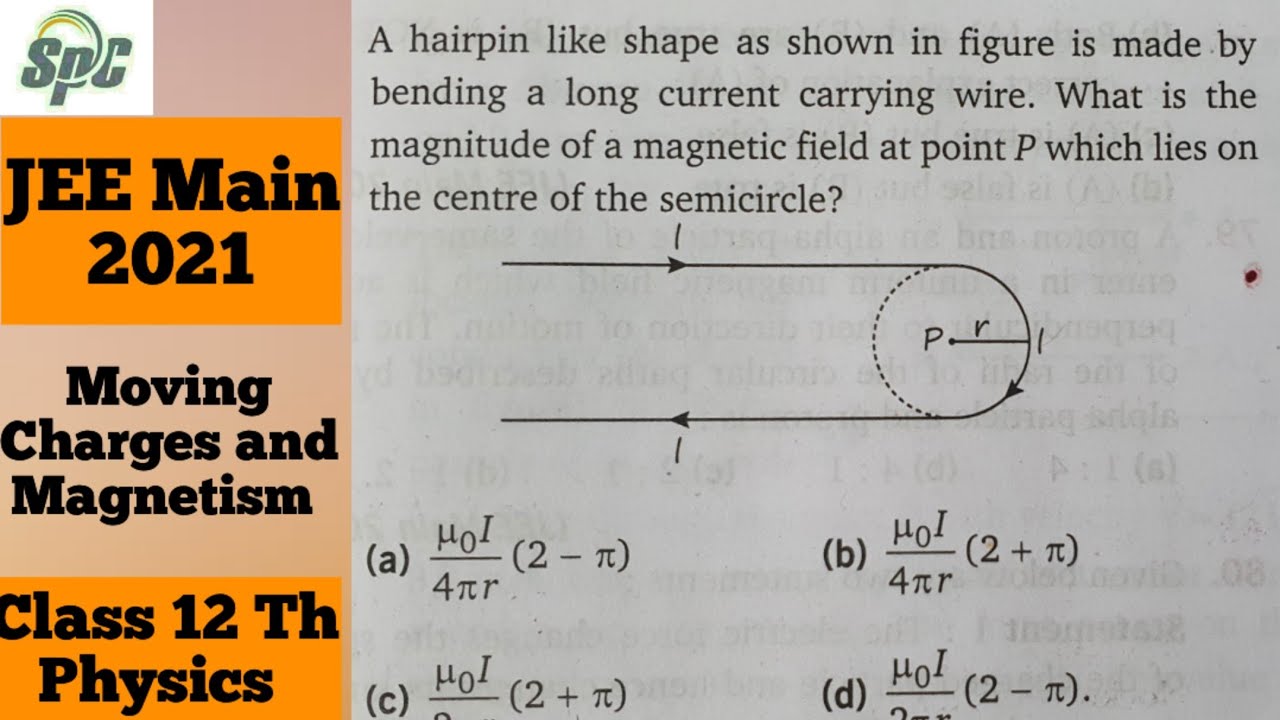 A hairpin like shape as shown in figure is made by bending a long ...