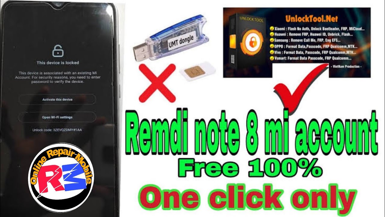 Redmi note 8 mi account unlock by unlock tool with mi assistant mode ...