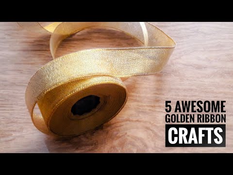 Amazing DIY Golden Ribbon Craft ideas|Creative ideas with Ribbon|Ribbon ...