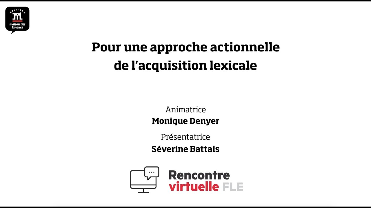 Pour une approche actionnelle de l'acquisition lexicale - YouTube