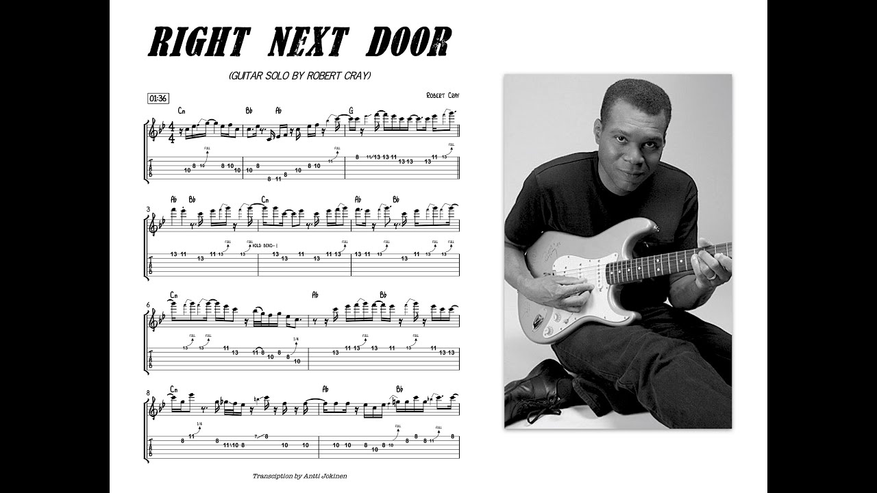 Right Next Door guitar solo by Robert Cray #bluesguitar #guitarsolo ...