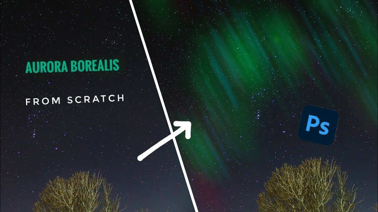 Add Aurora Borealis to boring photo of night sky | Photoshop tutorial ...