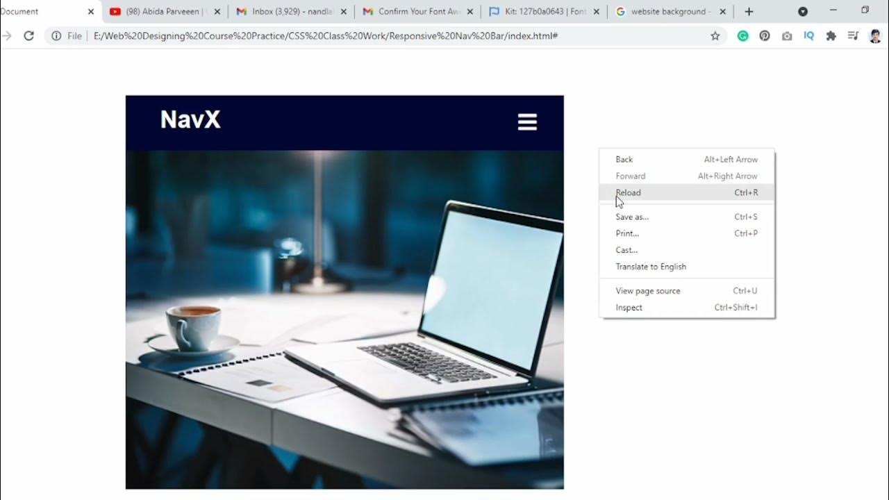 Create Responsive Nav Bar Using HTML & CSS | Create Responsive Nav Bar without Bootstrap. - YouTube