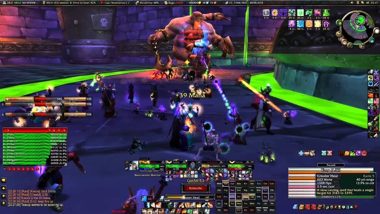 Naxxramas Wipers vs Patchwerk (Naxx 40) - YouTube