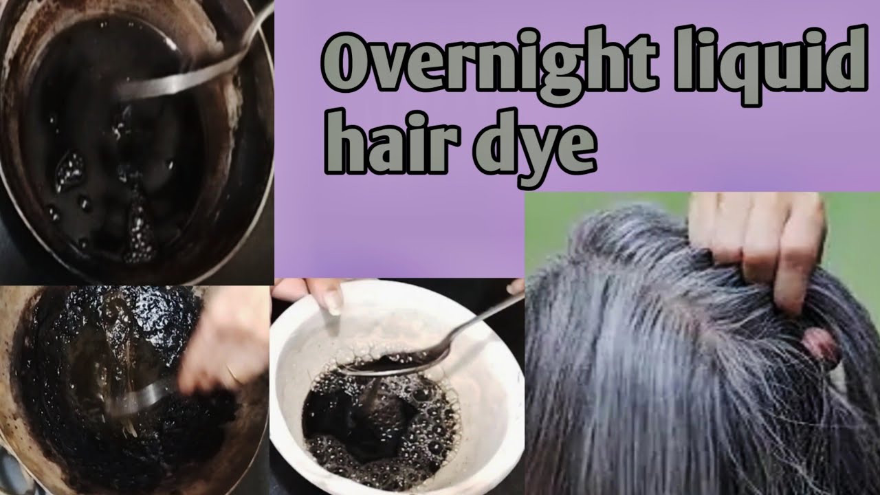 Overnight liquid hair dye gel ! Black hair till age 60 ! 100%natural ...