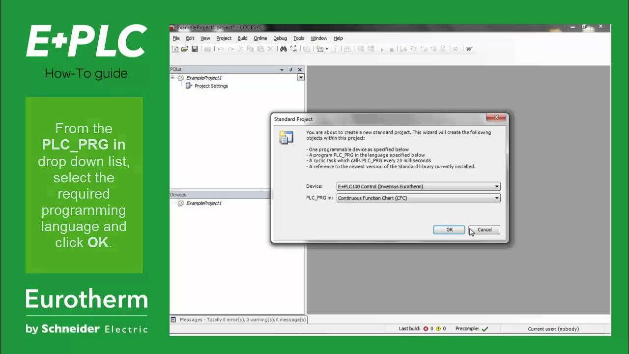 Create a New E+PLC100 Project - Eurotherm E+PLC CODESYS tutorial - YouTube