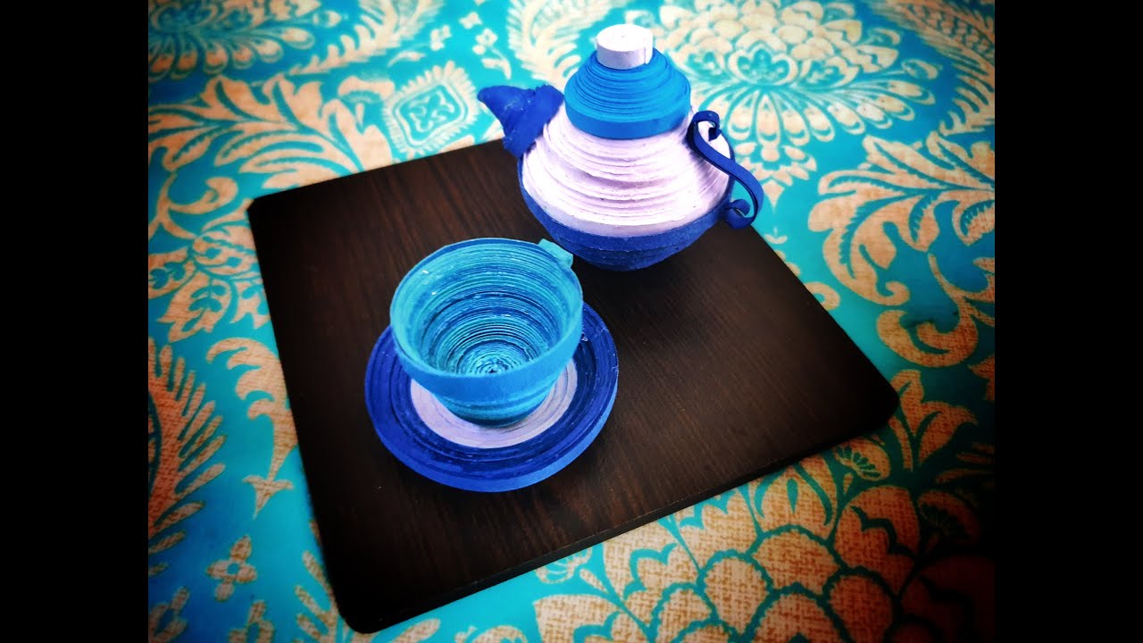 Quilled Miniature Teacup and Teapot - YouTube