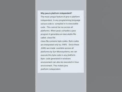 why java is platform independent java interview questions #education #viral #shorts #short # ...