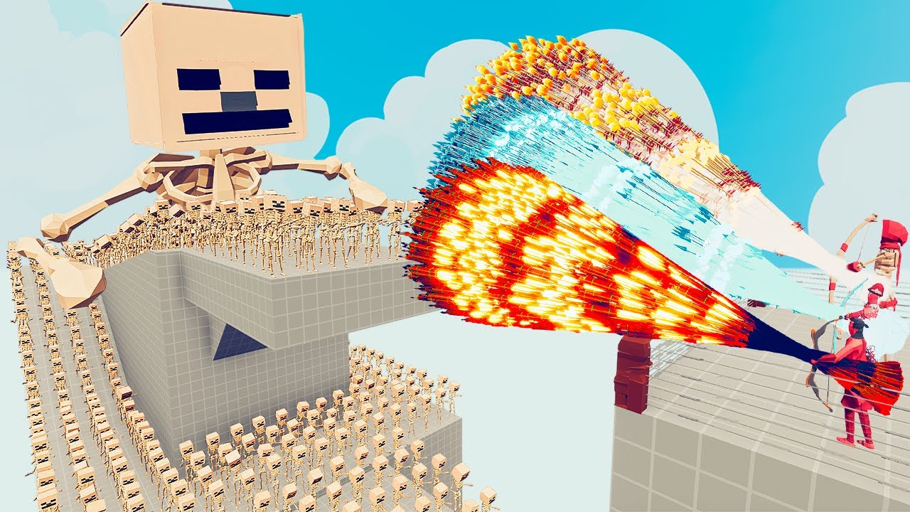 100x MINECRAFT SKELETON + 2x GIANT vs 3x EVERY GOD - Totally Accurate ...