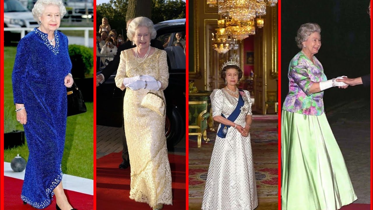Queen Elizabeth Regal royal gowns Collection #royalfamily - YouTube